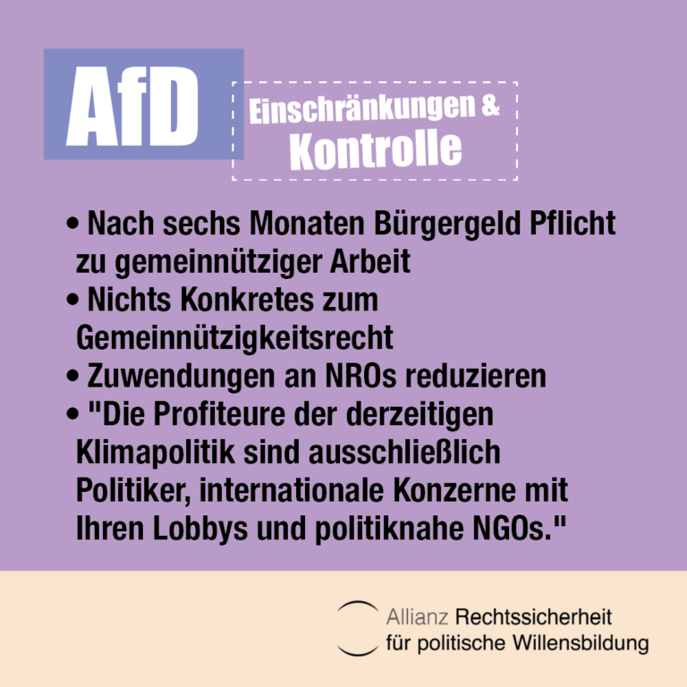 AfD: Gemeinnützigkeit und Wahlprogramm 2025 – Zivilgesellschaft ist ...
